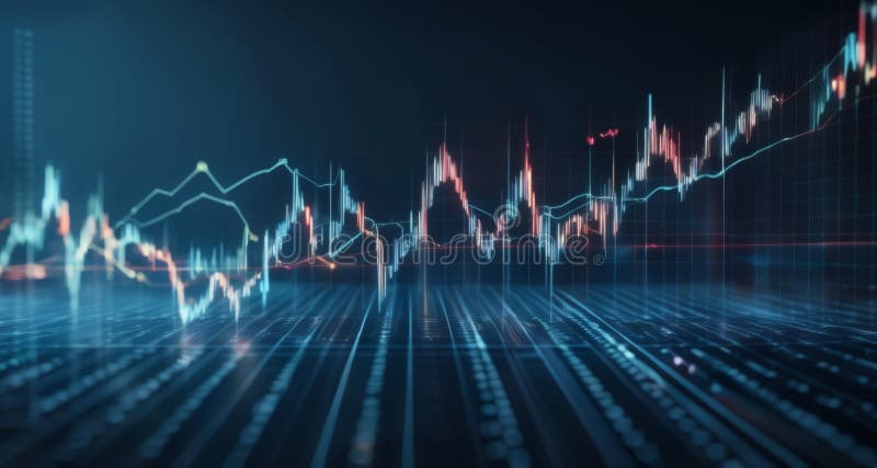 Dynamic Financial Data Visualization Stock Illustration - Illustration ...