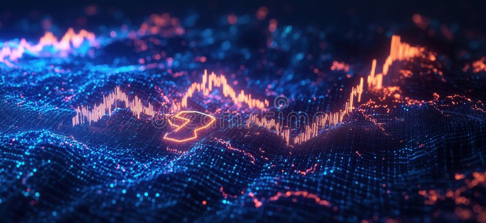 Dynamic Financial Data Visualization with Glowing Graphs and Charts ...