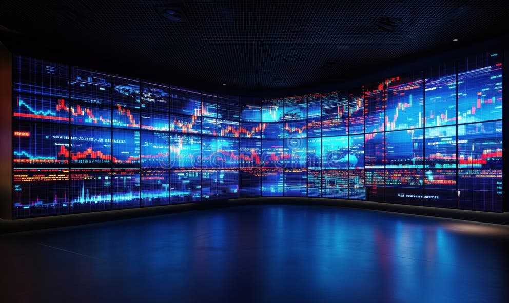 Dynamic Financial Data Visualization on Large Screen Display Showcasing ...