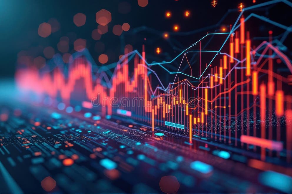 Dynamic Financial Data Visualization with Vibrant Line Graphs and Trend ...