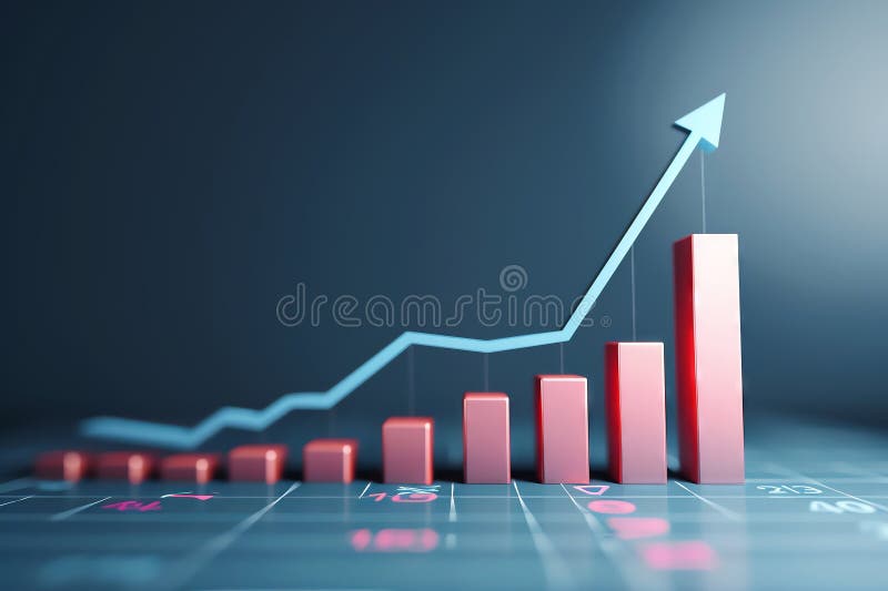 A Dynamic Financial Graph Showing Significant Growth with Ascending ...