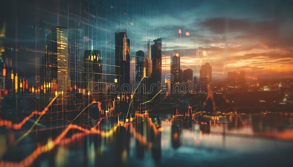 Dynamic Financial Graphs Background Stock Illustration - Illustration ...