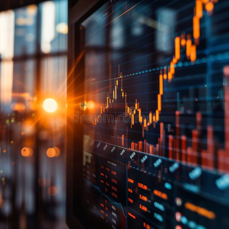 Dynamic Financial Graphs Background, Generative AI Stock Illustration ...
