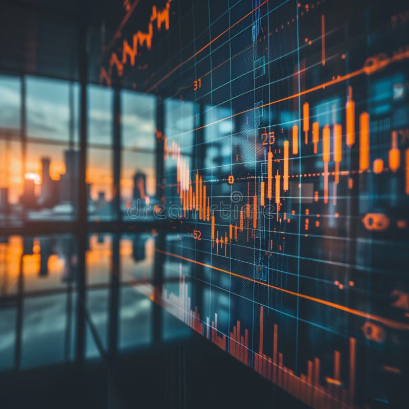 Dynamic Financial Graphs Background, Generative AI Stock Illustration ...