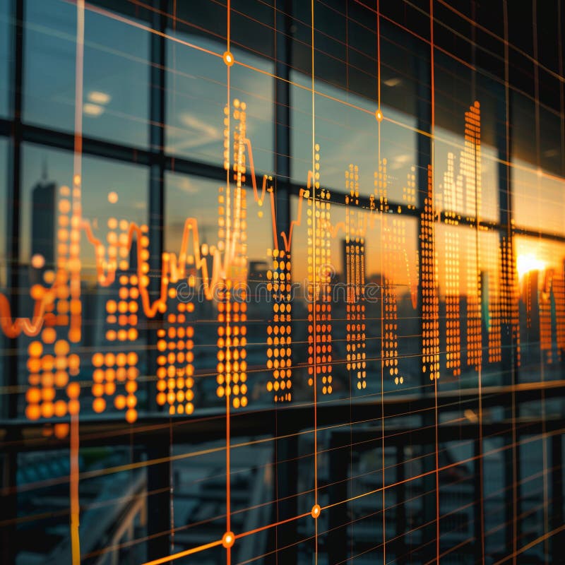 Dynamic Financial Graphs Background, Generative AI Stock Illustration ...