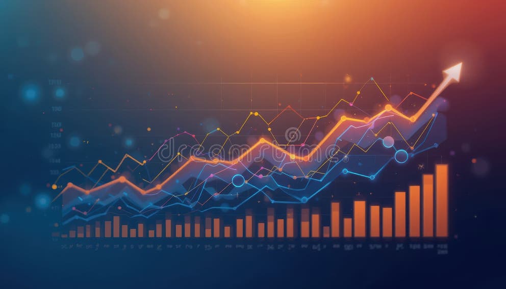 Dynamic Financial Growth Chart with Colorful Data Visualization and ...