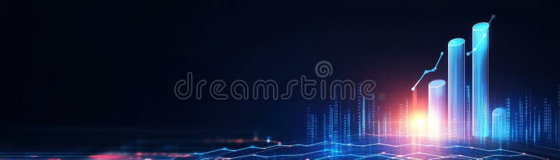 Dynamic Financial Growth Visualization with Illuminated Bar Charts and ...