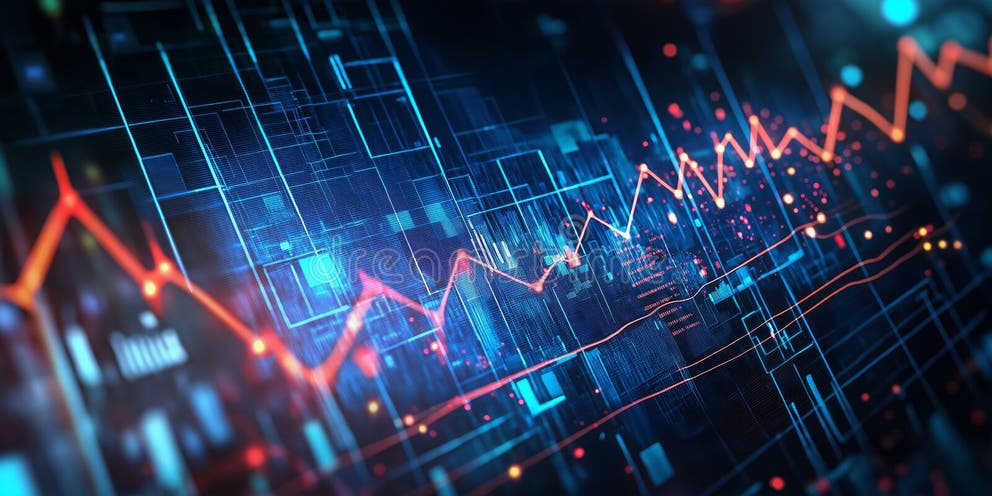 Dynamic Financial Market Data Visualization with Rising Graphs Stock ...