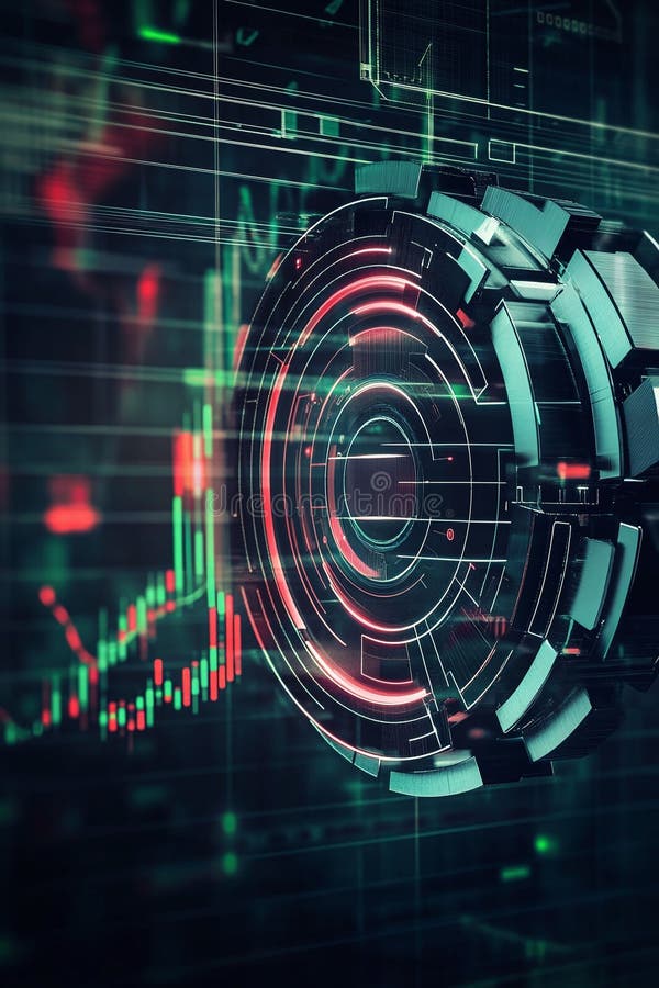 Dynamic Fintech Emblem Hovering Over a Digital Ledger Graphic Enhanced ...