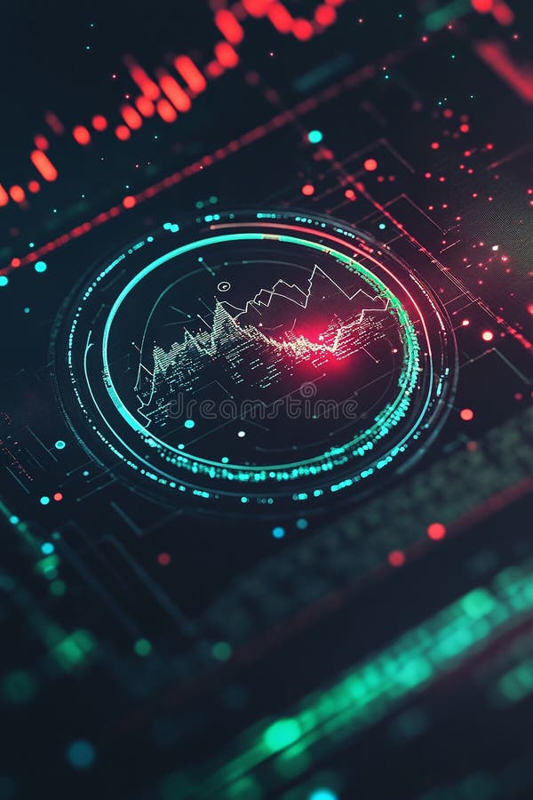 Dynamic Fintech Emblem Hovering Over a Digital Ledger Graphic Enhanced ...