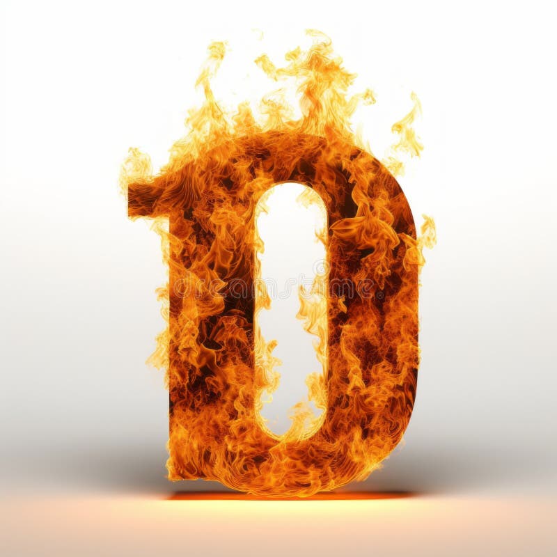 Dynamic Fire Burning Letter D with Explosive Pigmentation Stock ...