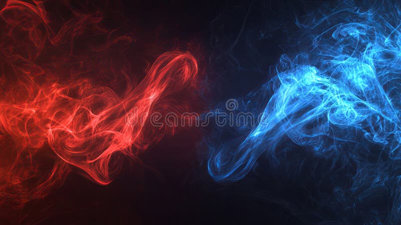 Dynamic Fire Effect Created by Blue and Red Flames. Stock Photo - Image ...