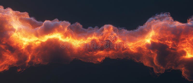 Dynamic Fire Element with Vibrant Flames Against a Black Background for ...