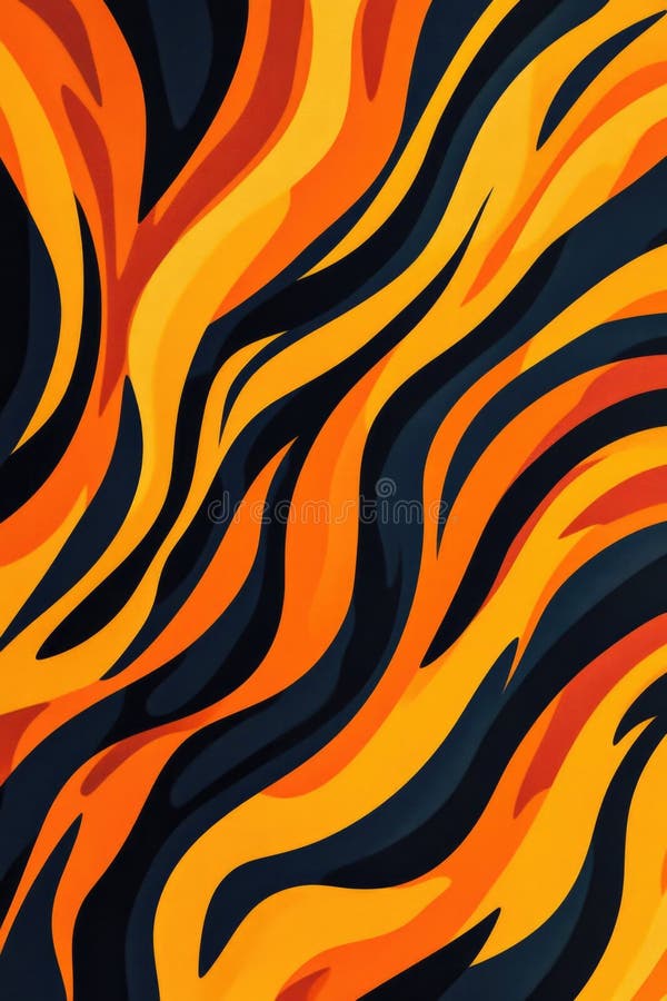 Dynamic Fire Flame Abstract Art Stock Illustration - Illustration of ...