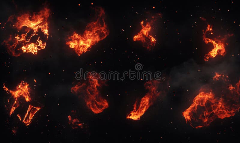 Dynamic Fire Flames Black Background Visual Effects Design Projects ...