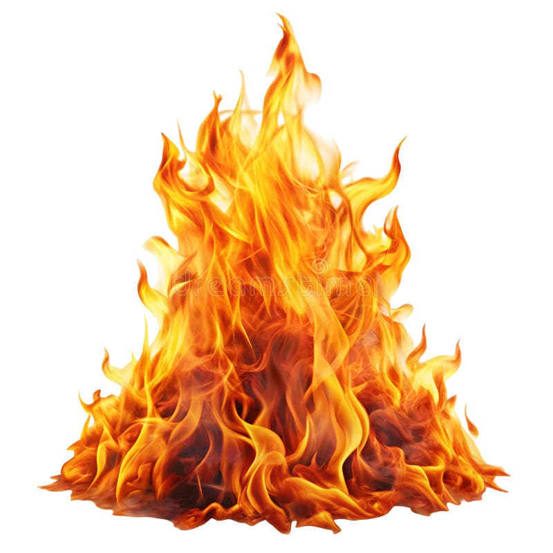 Dynamic Fire Flames on a White Background Perfect for Digital Design ...