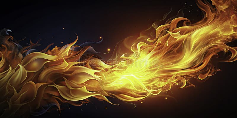 Dynamic Fire Illustration Vibrant Flames Dramatic Contrast and Copy ...