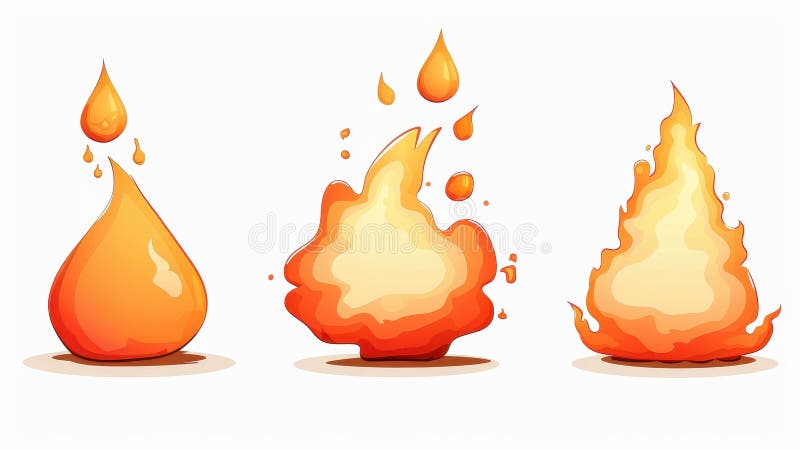 Dynamic Fire Illustrations Showcasing Flames, Fireballs, and a Vibrant ...
