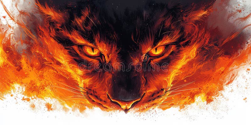 Dynamic Fire Tiger Artwork with Vibrant Colors. Stock Illustration ...