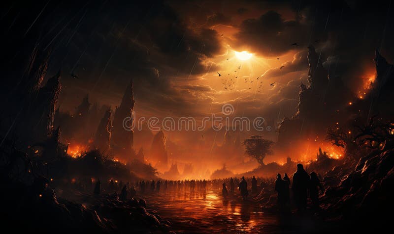 Dynamic Fire and Water Painting Stock Photo - Image of visual, heat ...