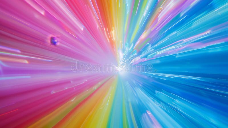 Dynamic First Person View of a Vivid Rainbow in a Blue Sky, Capturing ...
