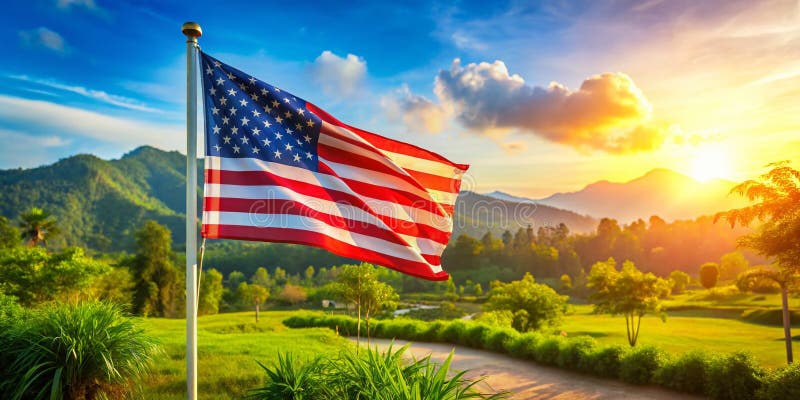 Dynamic Flag Background Image with Ample LeftSide Space for Branding or ...