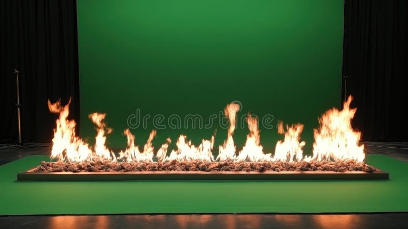 Dynamic Flame Display on Green Screen Backdrop - a Visual Effects ...