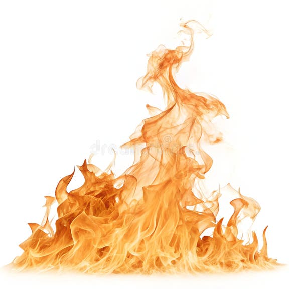 Dynamic Flame Effect Isolated on White Background Stock Illustration ...