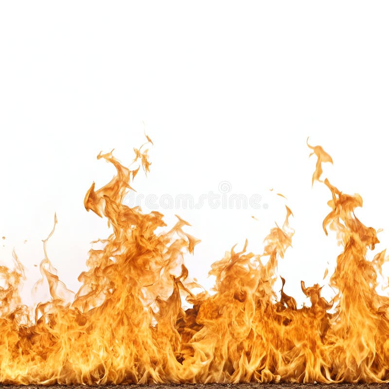 Dynamic Flames Border Isolated on White Background Stock Illustration ...