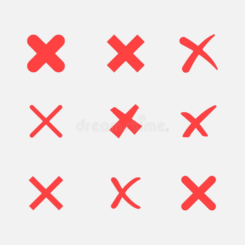 Dynamic Flat Style Cross Mark Symbol for Apps and More with Red Color ...