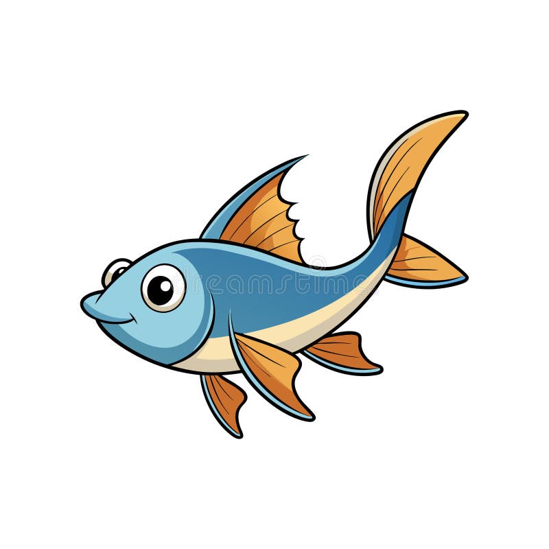 Dynamic Flier Fish in Marine Environment Stock Illustration ...