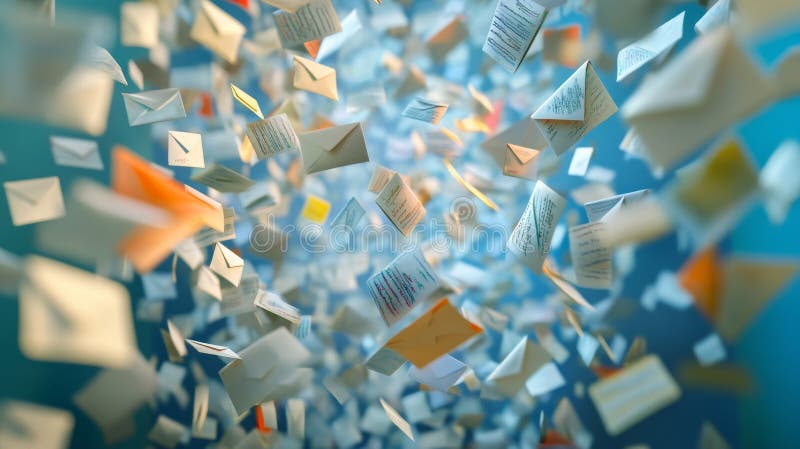 Dynamic Floating Documents in Digital Cyberspace Stock Illustration ...