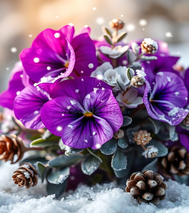 A Dynamic Floral Composition Featuring a Radiant Bouquet of Violet ...