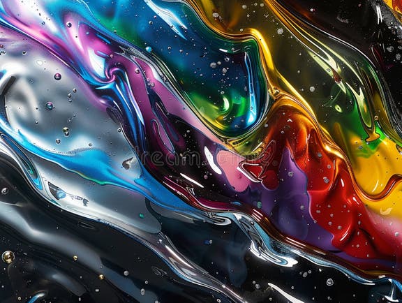 A Dynamic Flow of Colorful Liquid Metal Representing the Fluidity and ...