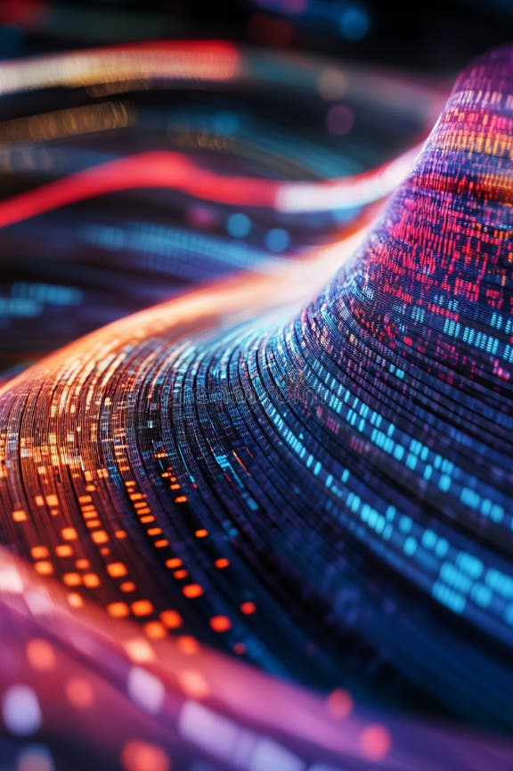 Dynamic Flow of Digital Data in Futuristic Cyberspace with Vibrant ...