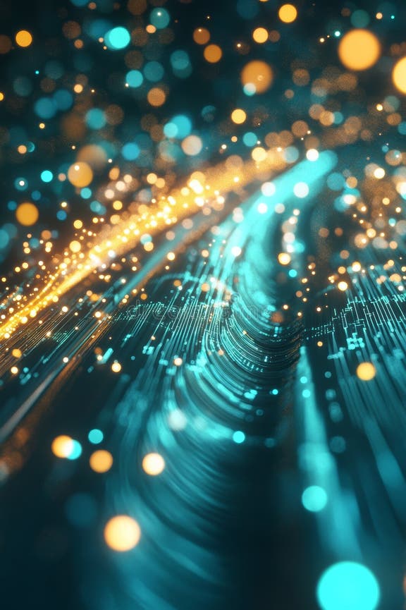 Dynamic Flow of Digital Data with Realistic Animation in Vibrant Colors ...