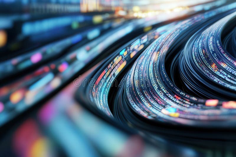 Dynamic Flow of Digital Data Streams in Motion Stock Photo - Image of virtual, modern: 368654144