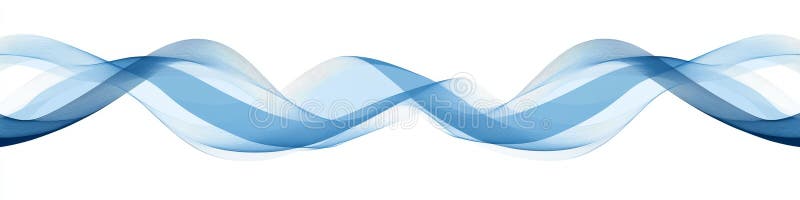 Dynamic Flow Elegant Light Blue Wavy Ribbon Abstract on White ...