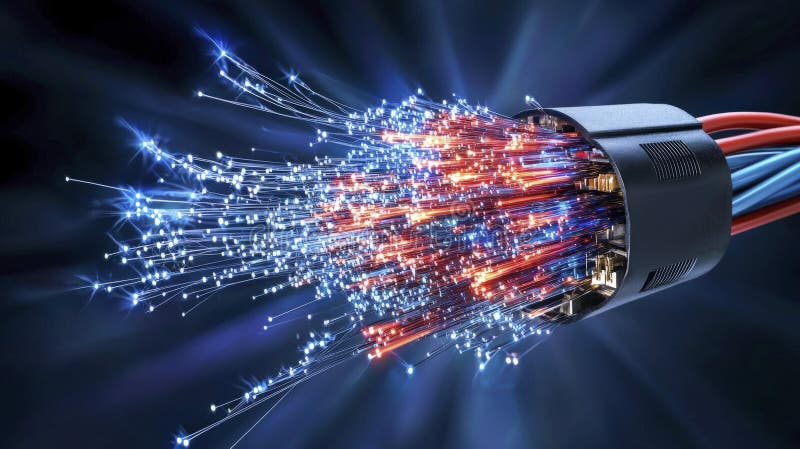 Dynamic Flow of Internet Data through Fiber Optic Cables Digital Realm ...