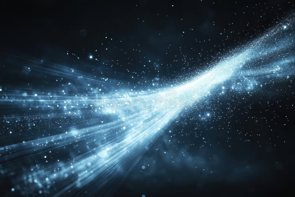 A Dynamic Flow of Light Particles Creating a Cosmic, Ethereal Effect ...