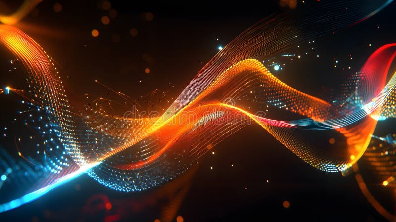 Dynamic Flow Luminous Lines Geometric Shapes Waves Stock Photos - Free ...
