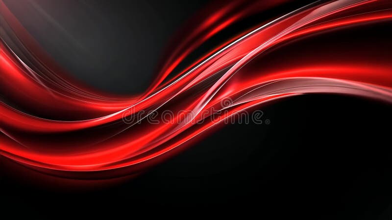 Dynamic Flow of Red Abstract Waves on Black Background Stock Footage ...