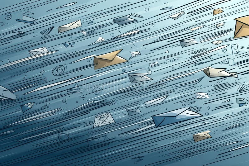 Dynamic Flow of Stylized Email Icons and Communication Lines ...