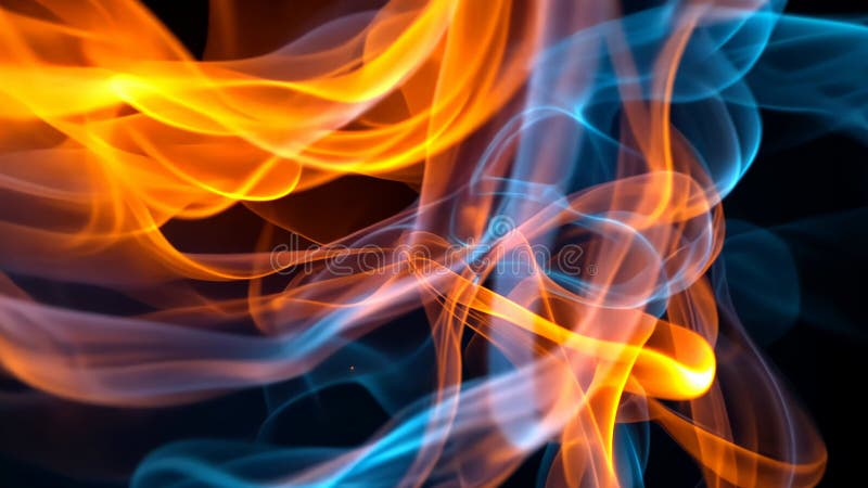 Abstract Blue and Orange Fire Smoke Background Video Stock Video ...