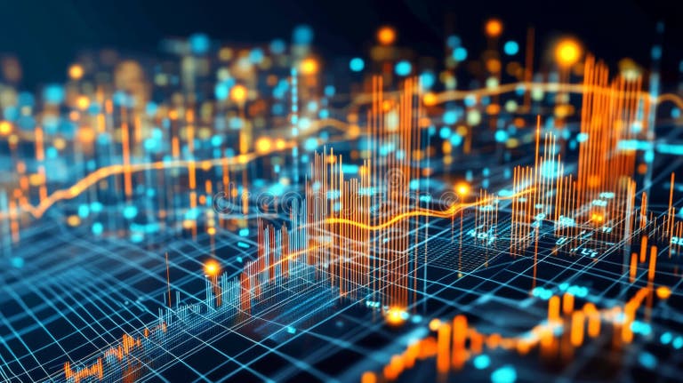 A Dynamic Flowing Data Technology Background Symbolizing Chaotic Information Streams ...