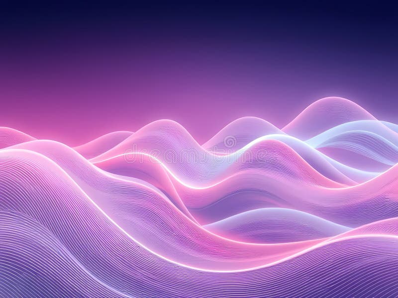 Dynamic Flowing Lines in Digital Waves, Like Auroras or Saoundwaves ...