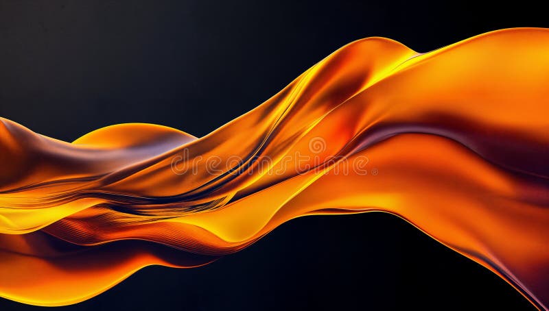 Dynamic Flowing Orange and Black Abstract Background Design Stock Image ...