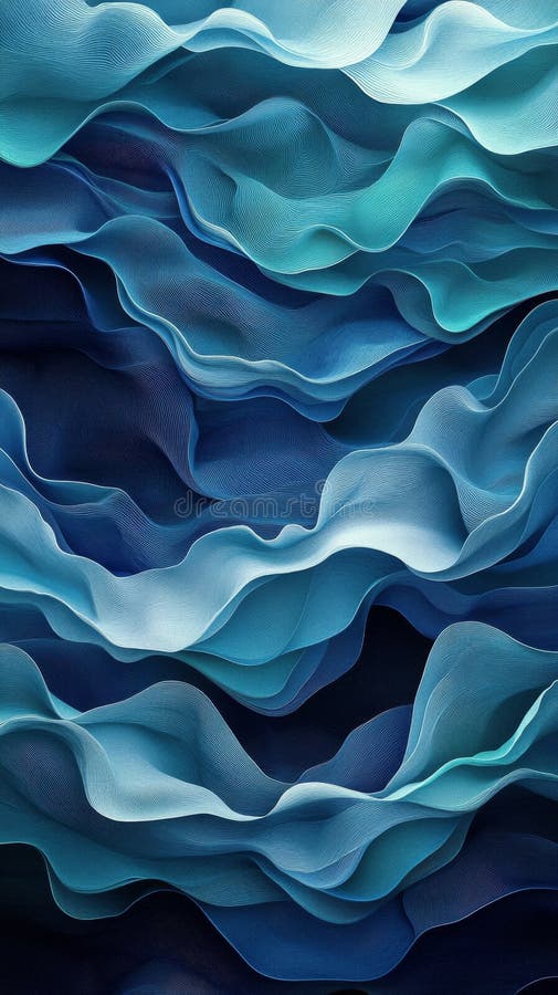 Dynamic Flowing Patterns of Blue and Teal Waves with Varying Texture ...