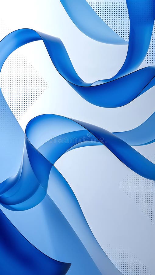 Dynamic Fluid Design with Graceful Sweeping Translucent Blue Ribbons ...