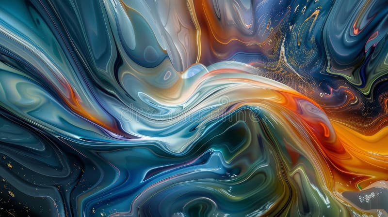 Dynamic Fluid Patterns Captivating Abstract Design of Color and Form in ...